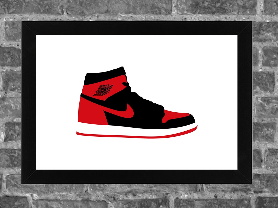 Air Jordan 1 Shoe Michael Jordan Chicago Bulls Sports Print | Etsy