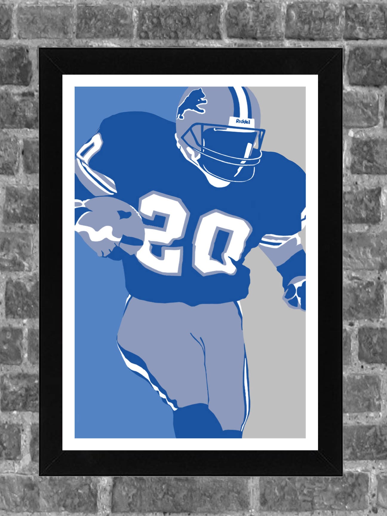 Detroit Barry Sanders Sports Print Art 11x17 | Etsy