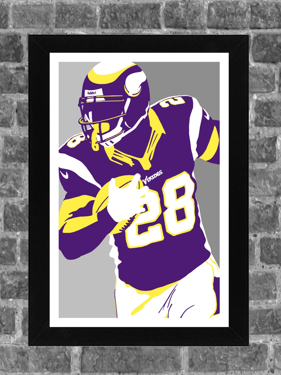 Minnesota Adrian Peterson Portrait Sports Print Art 11x17 - Etsy