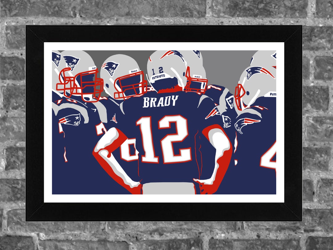 New England Brady Bunch Portrait Sports Print Art 17x11 - Etsy