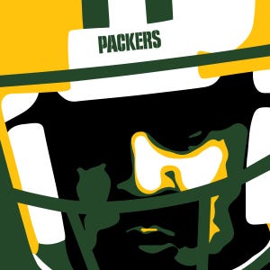 Green Bay Aaron Rodgers Portrait Sports Print Art 11x17 - Etsy
