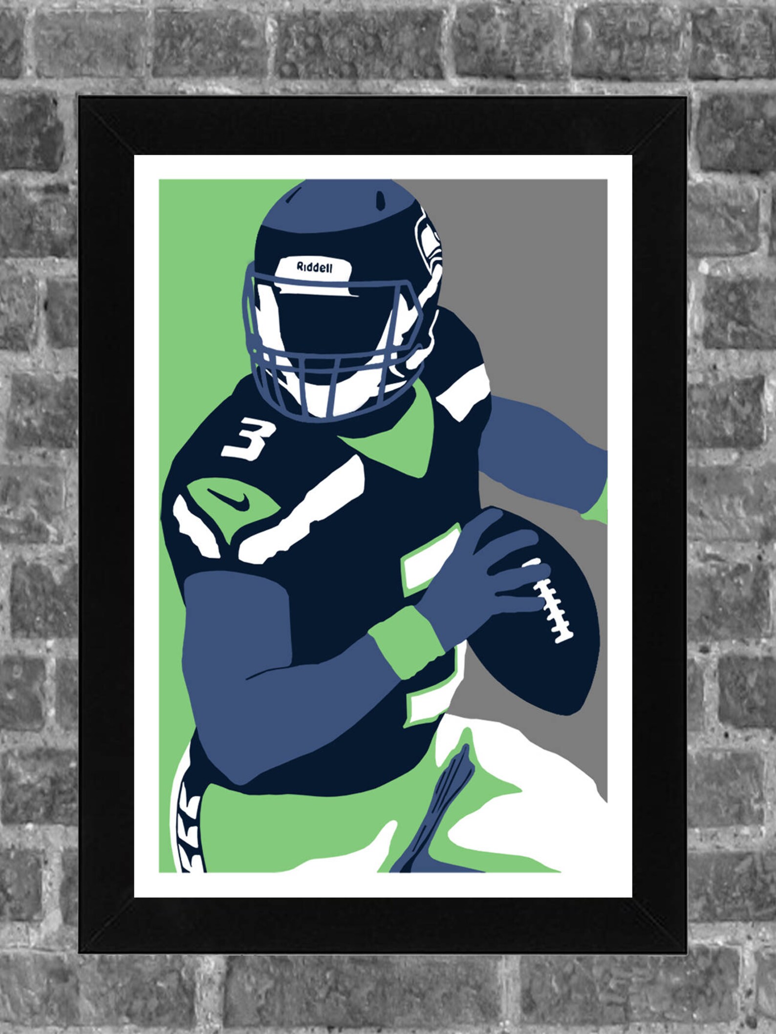 Seattle Russell Wilson Sports Print Art 11x17 | Etsy