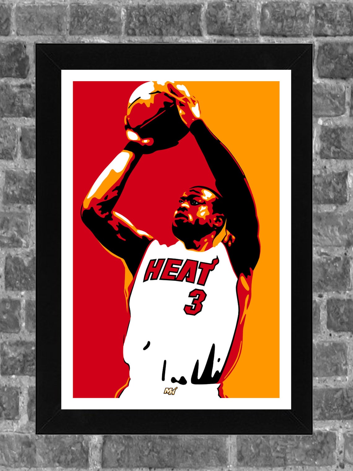 Miami Heat Dwyane Wade Portrait Sports Print Art 11x17 - Etsy