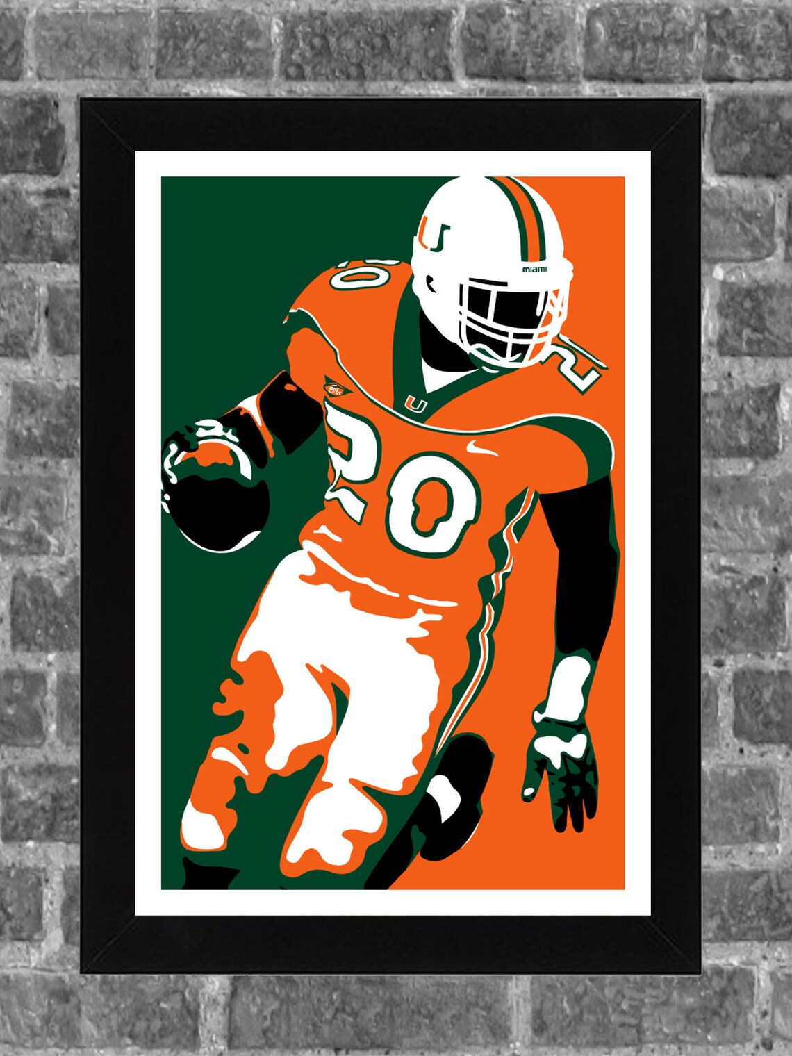 Miami Hurricanes Ed Reed Portrait Sports Print Art 11x17 - Etsy