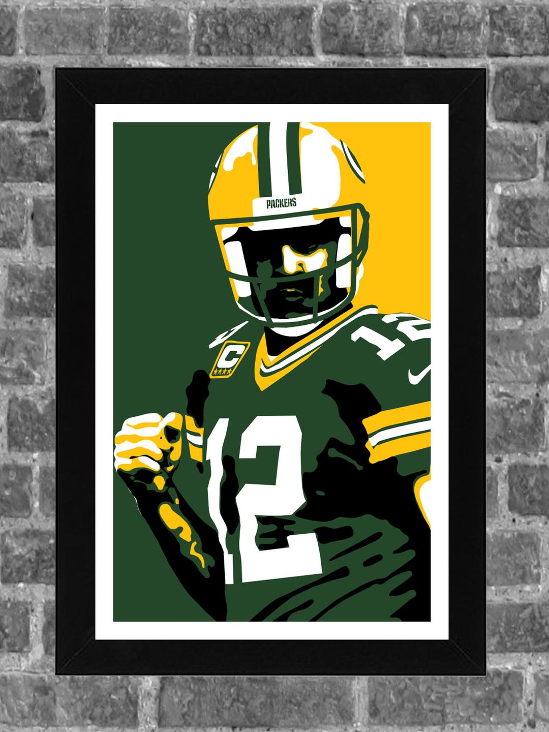 Green Bay Aaron Rodgers Portrait Sports Print Art 11x17 - Etsy
