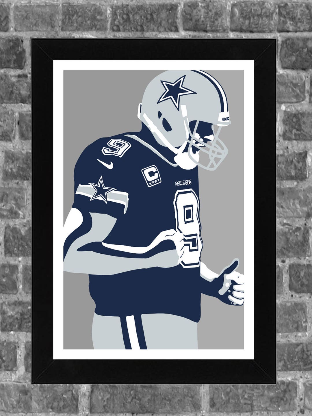 Dallas Tony Romo Sports Print Art 11x17 - Etsy
