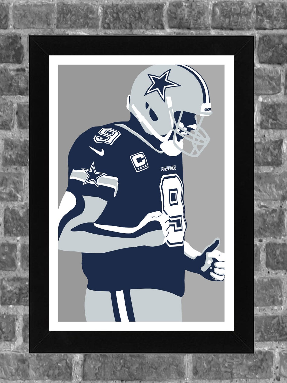 Dallas Tony Romo Sports Print Art 11x17 | Etsy