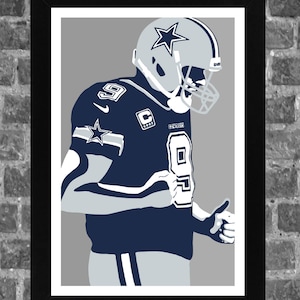 Dallas Tony Romo Sports Print Art 11x17 | Etsy