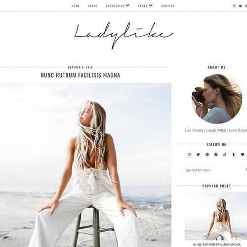 Responsive Premade Blogger Template Minimalist Design - Etsy