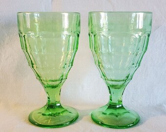 Green Water Goblets | Etsy