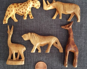 Carved wood animals | Etsy