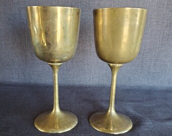 Brass Wine Goblets | Etsy