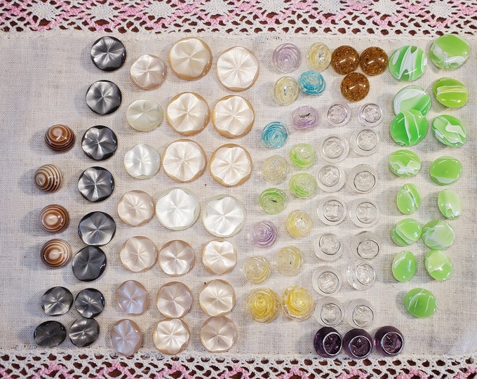 Lot of 86 Colorful Vintage Buttons, Vintage Buttons, Lot of Vintage ...