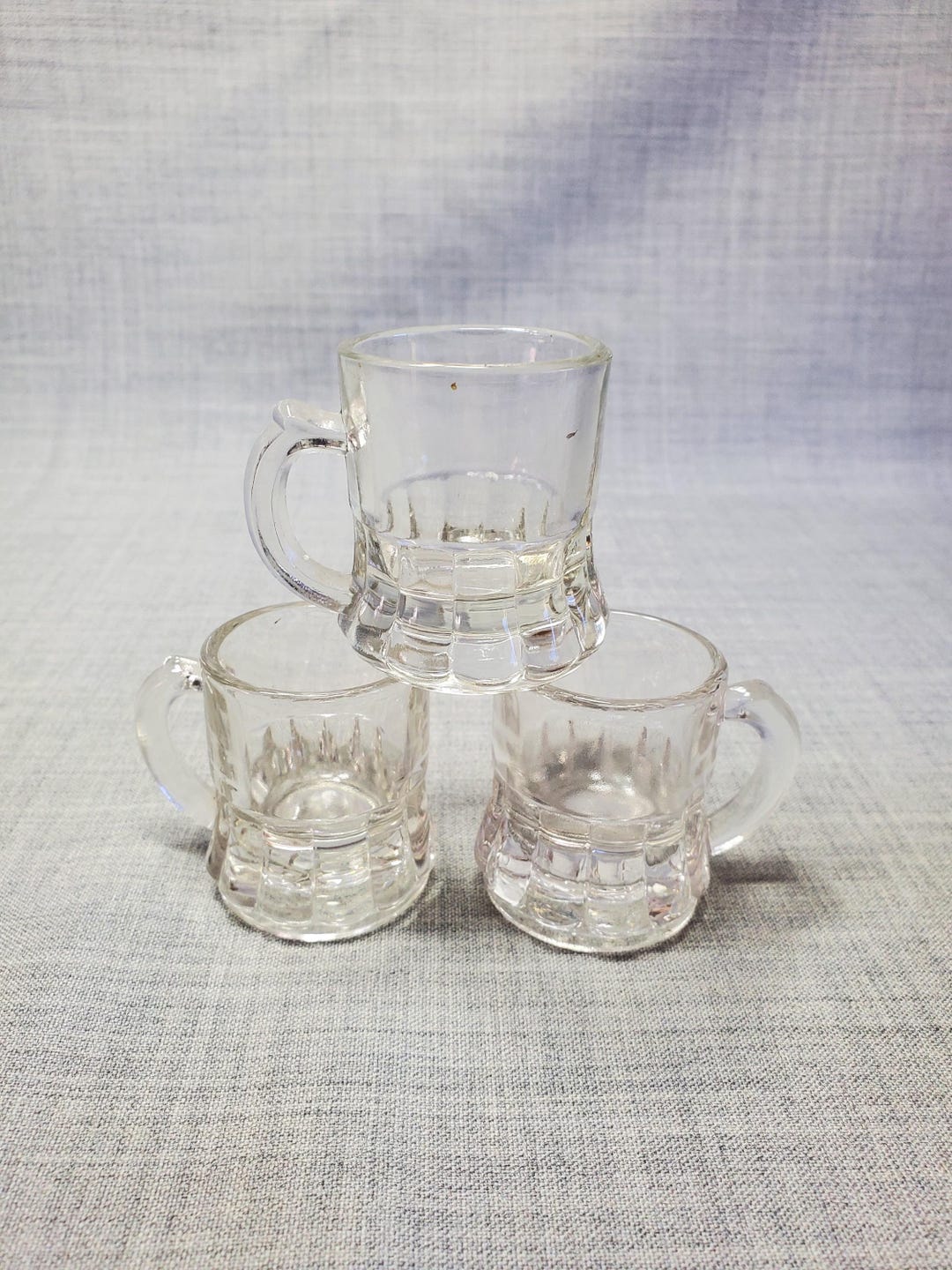 Set of 3 Tiny Shot Glass Beer Mugs, Federal Glass Shot Glasses, Beer ...