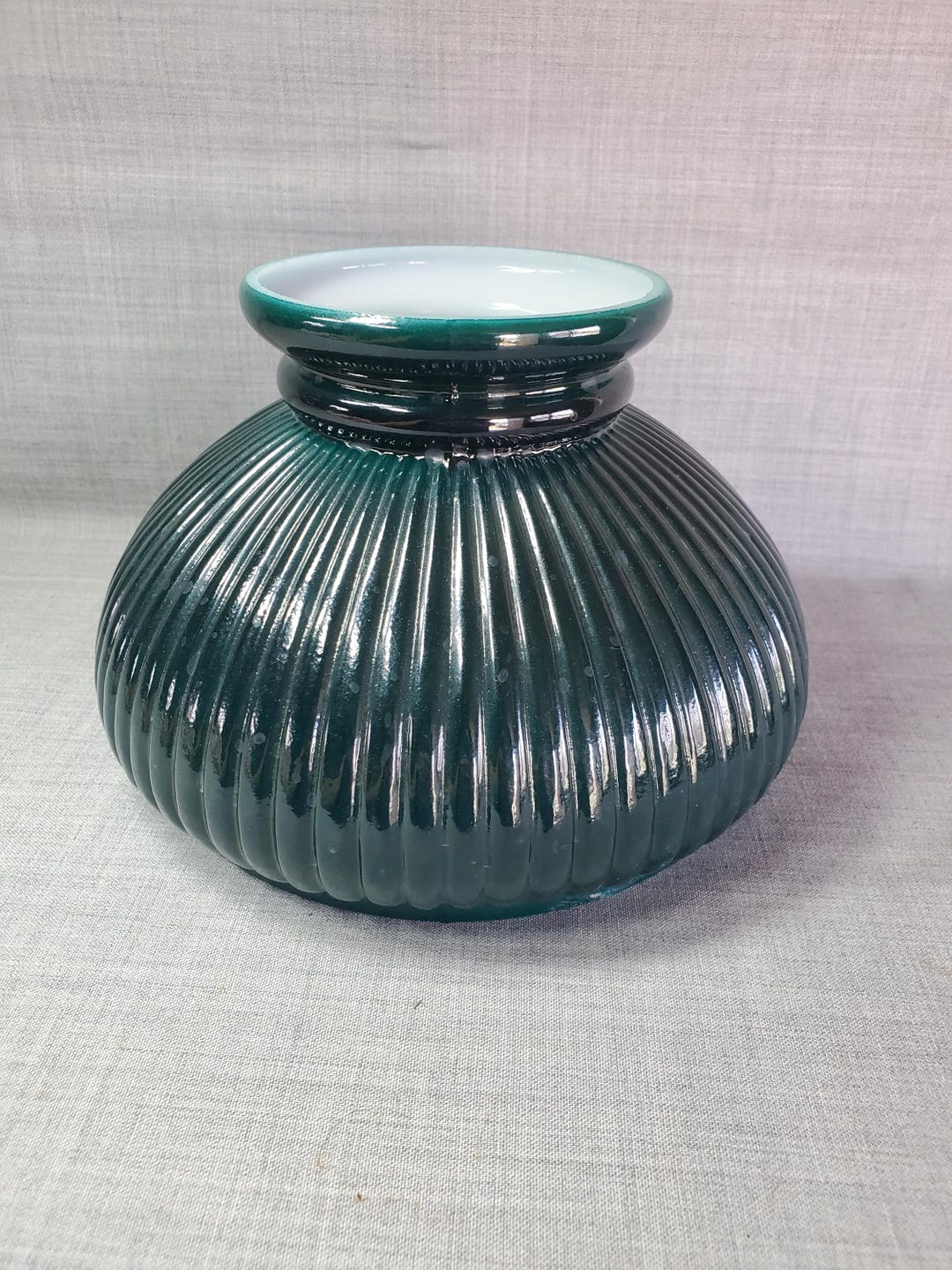 Vintage Green Glass Lamp Shade, Vintage Green Glass Lamp Shade, 5 1/2 ...