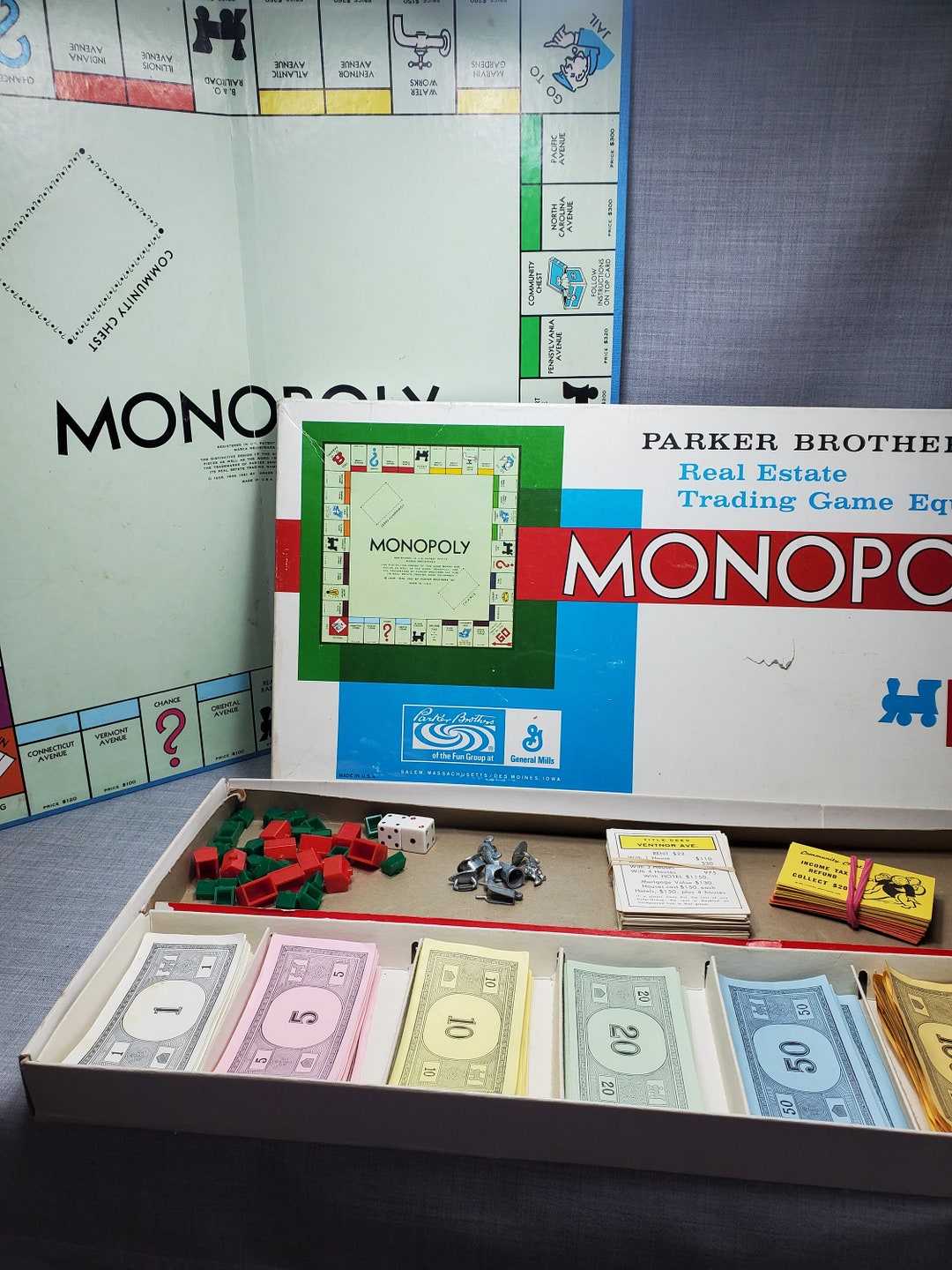Vintage Monopoly Board Game, Monopoly Board Game 1961, Vintage Monopoly ...