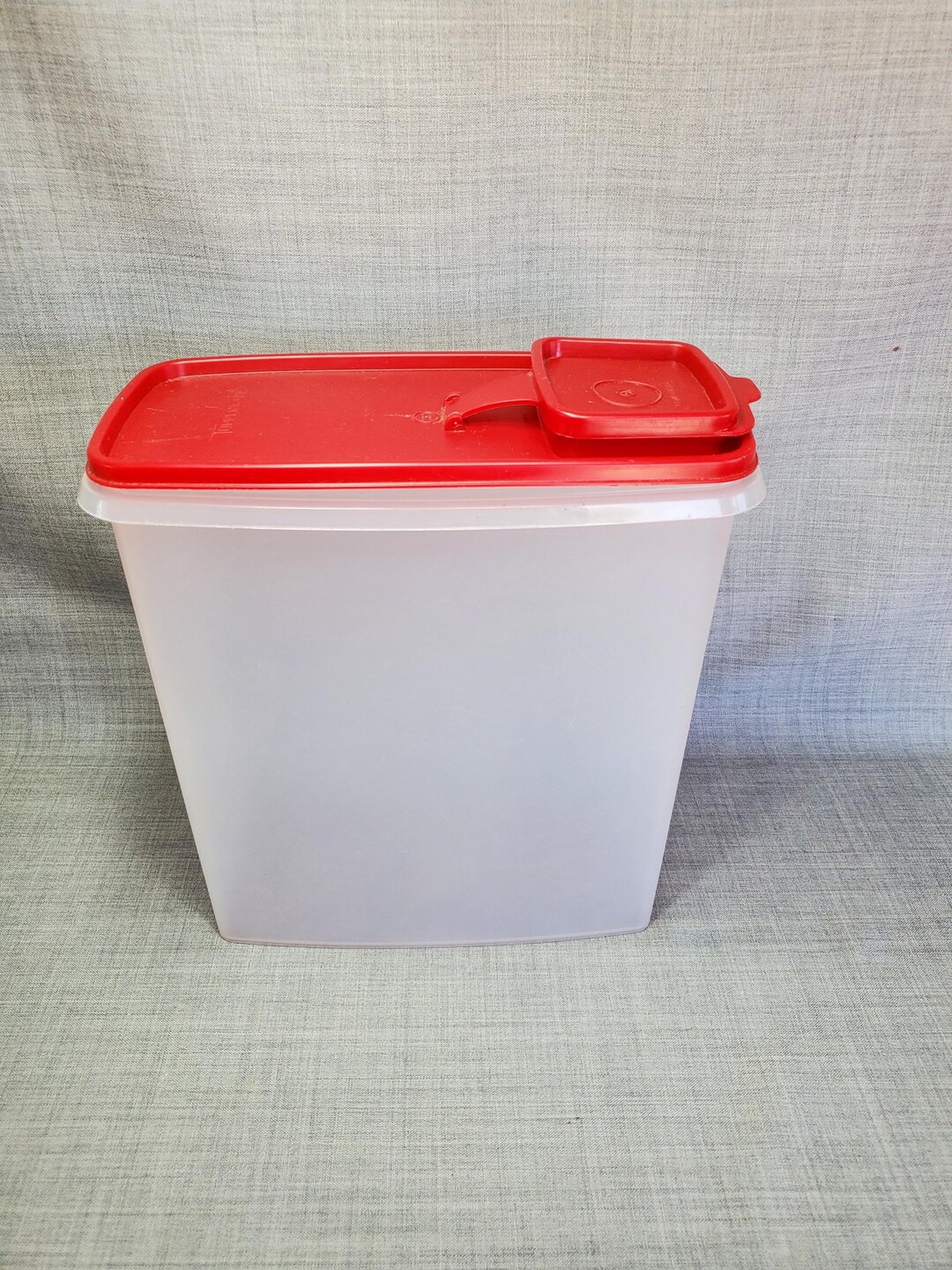 Vintage Tupperware Cereal Container With Red Lid, Tupperware Cereal ...