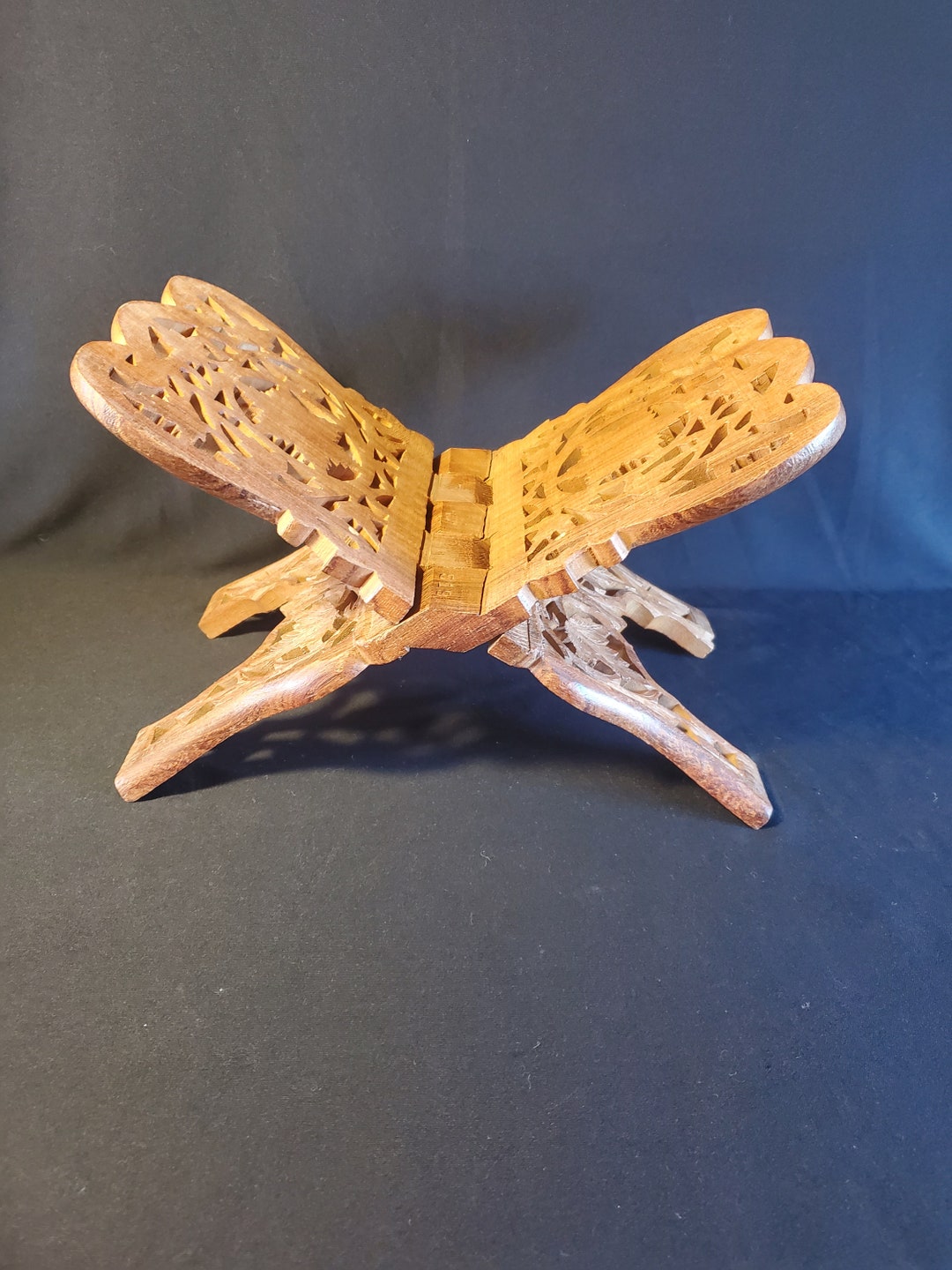 Large India Teak Wood Folding Stand Indian Folding Book - Etsy