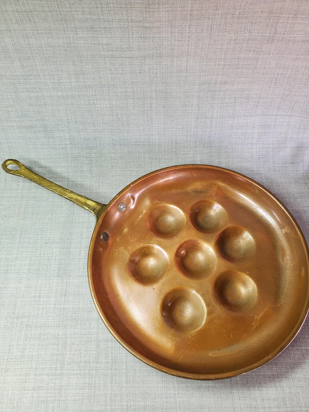 Vintage Copper Escargot Skillet, Escargot Dish, 7 Hole Copper Escargot ...