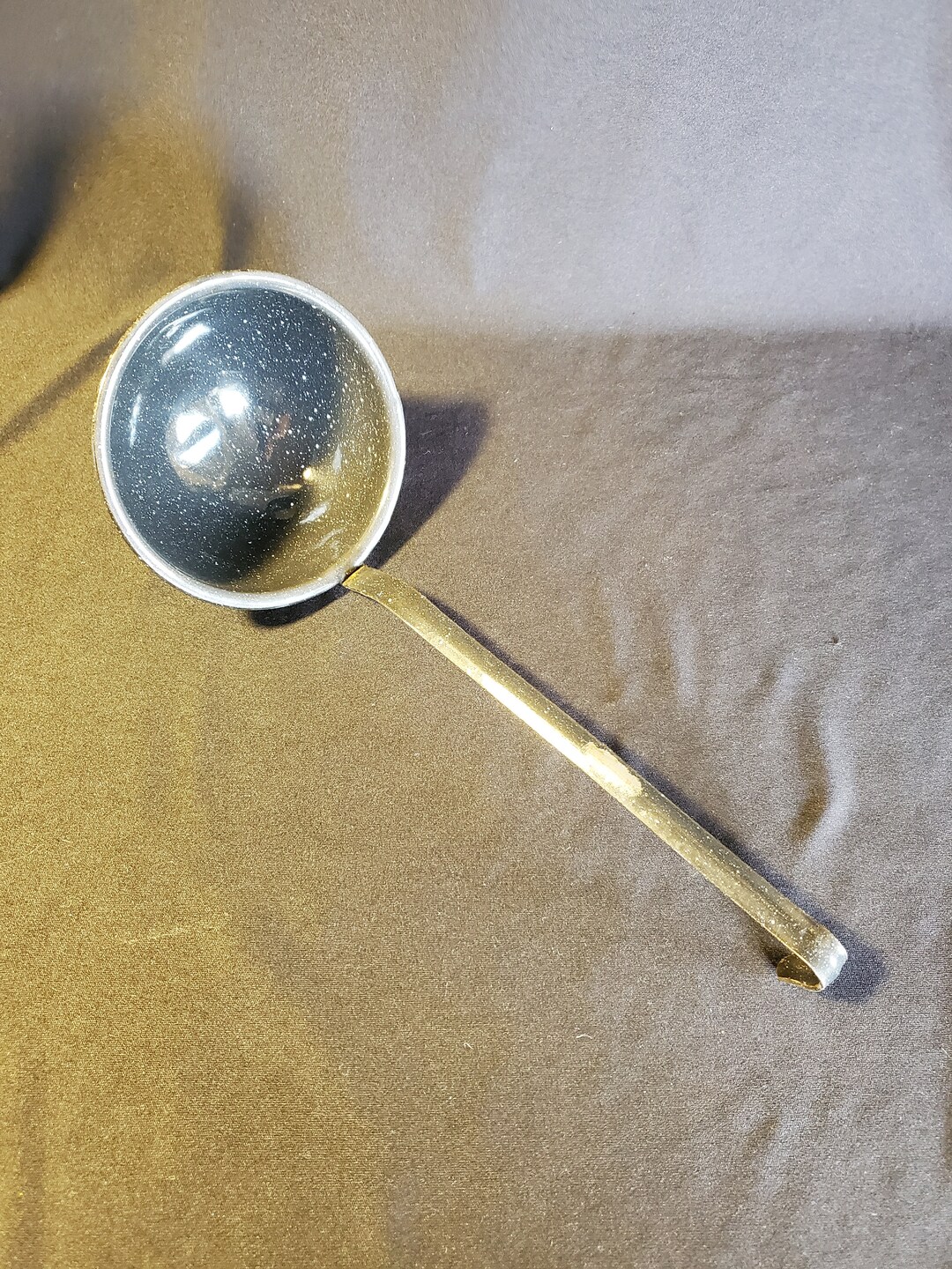 Vintage Black Speckled Enamel Ladle, Vintage Enamelware Serving Ladle ...