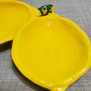 Lemon Spoon Rest or Small Dish, Vintage Lemon Majolica Dish, 4 1/2 X 7 ...