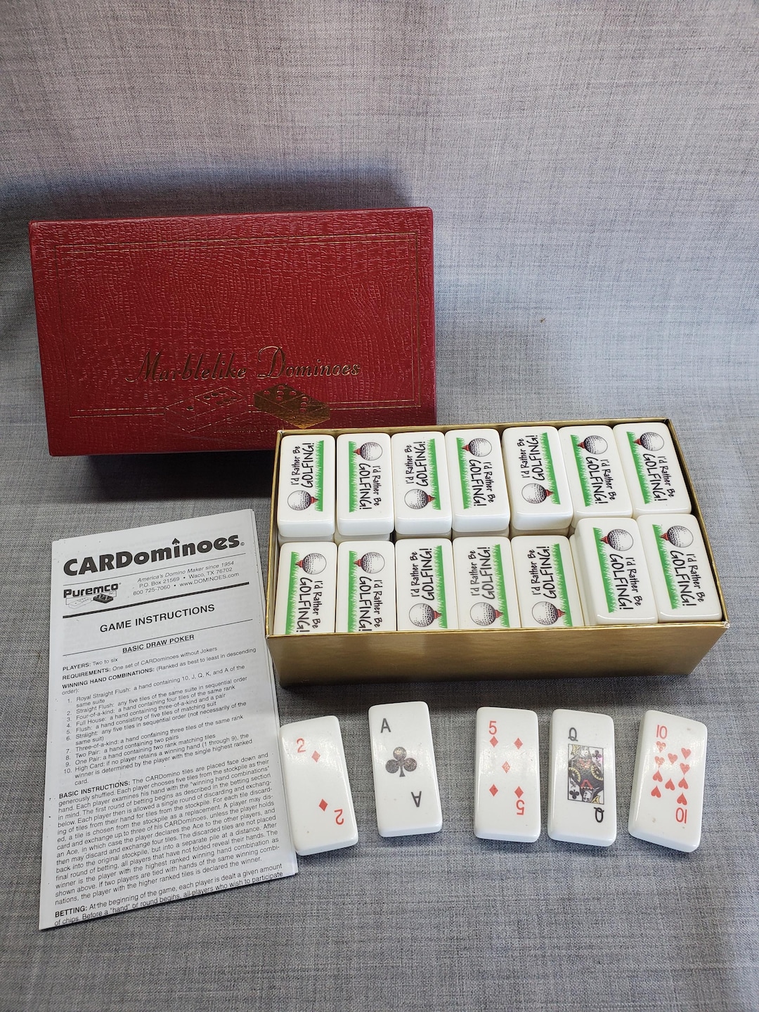 Vintage Puremco Cardominos "marblelike" Dominos, Vintage Puremco Card ...