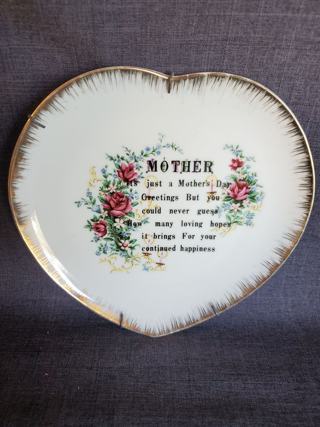 Porcelain Mother Poem Plate, Vintage Porcelain Collectible Plates ...