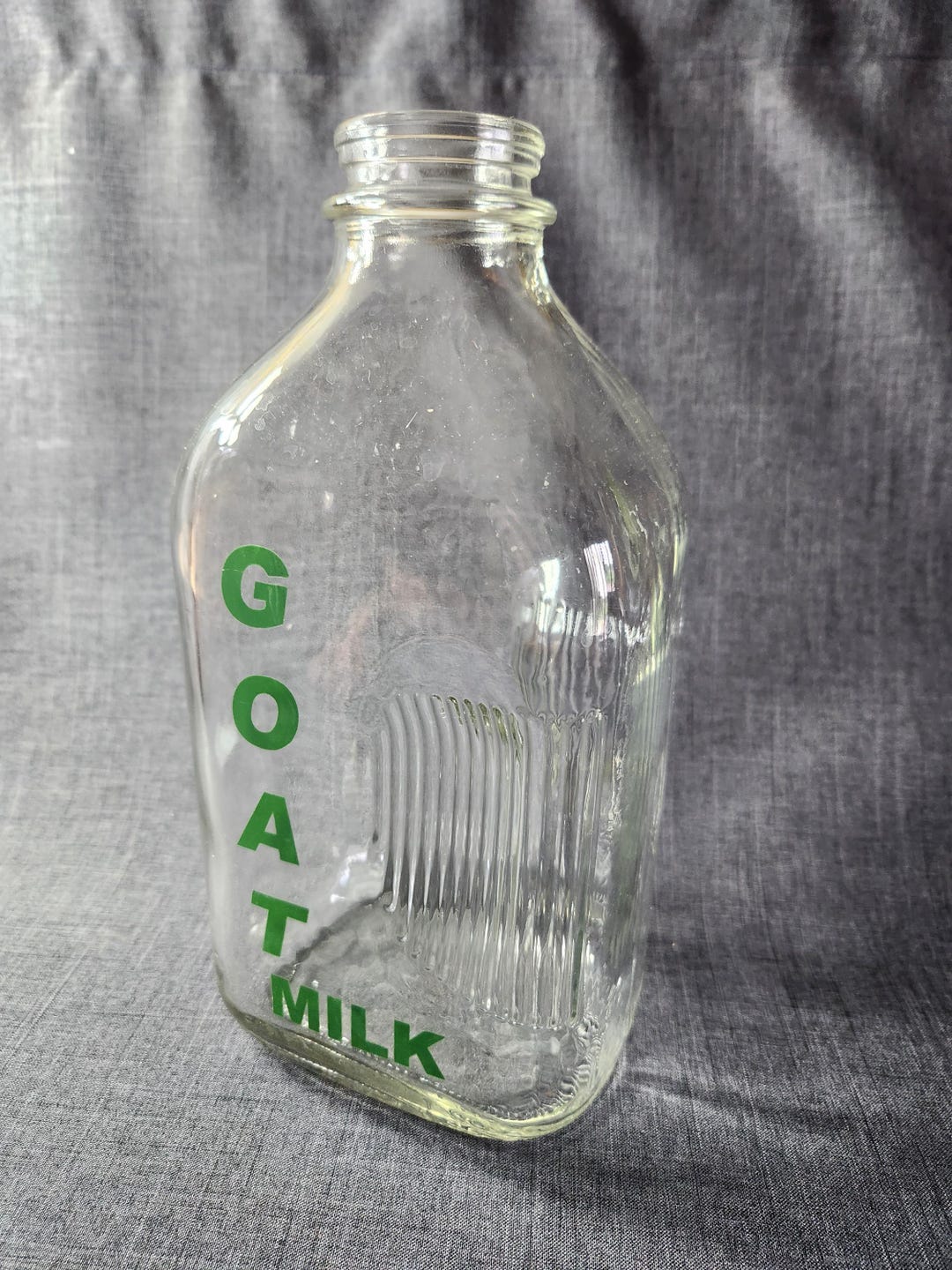 Half Gallon Glass Goat Milk Jug, Glass Milk Jug, Vintage Goat Milk ...