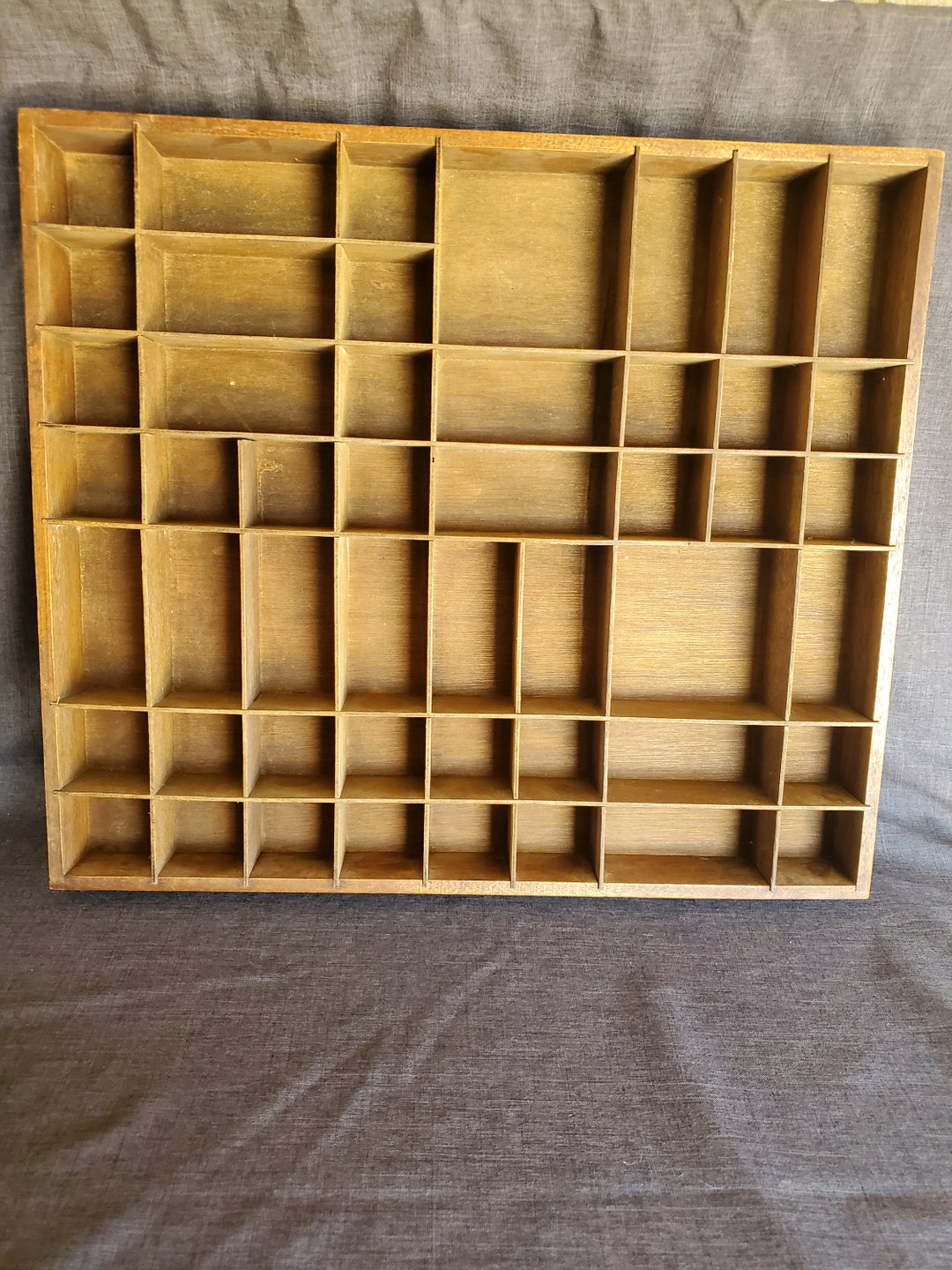 Vintage Wood Display Cabinet, Knick Knack Collection Display Cabinet ...