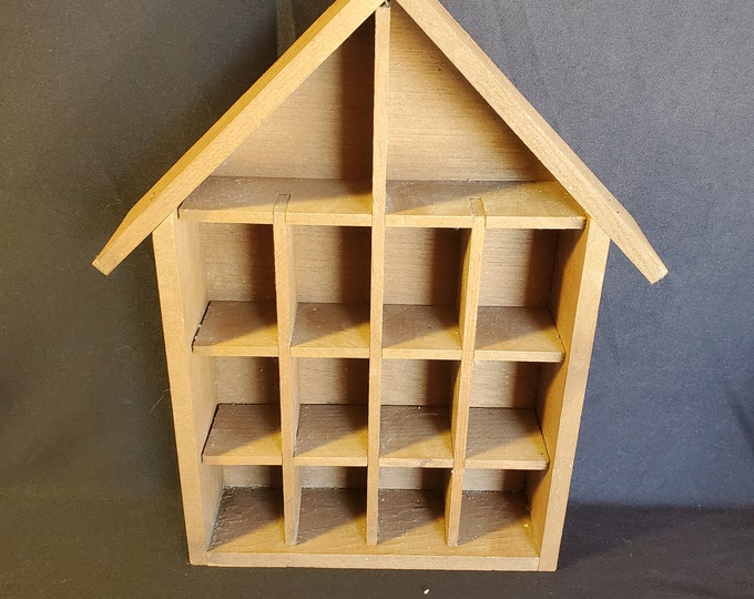 Small Vintage Wood Display Cabinet, Knick Knack Collection Display ...