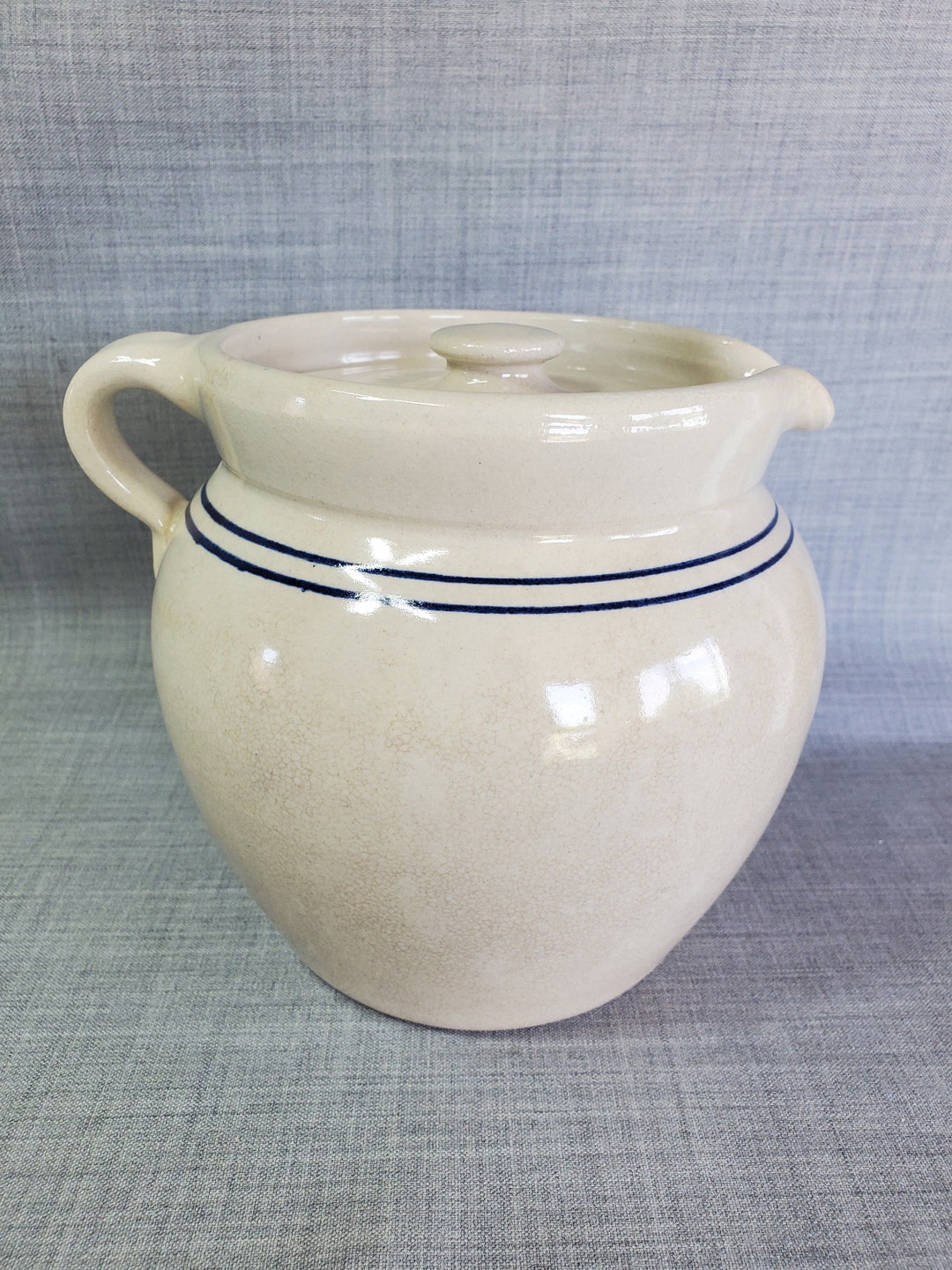 Vintage Casey Pottery Crock Pitcher, Marshall Texas Pottery, Blue ...