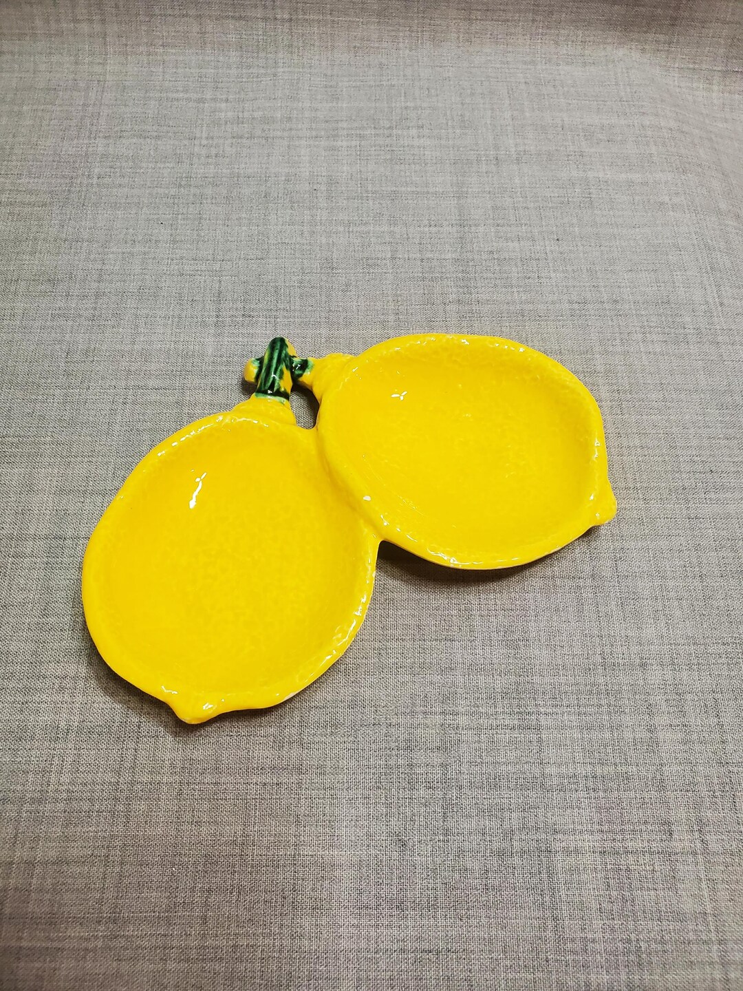 Lemon Spoon Rest or Small Dish, Vintage Lemon Majolica Dish, 4 1/2 X 7 ...