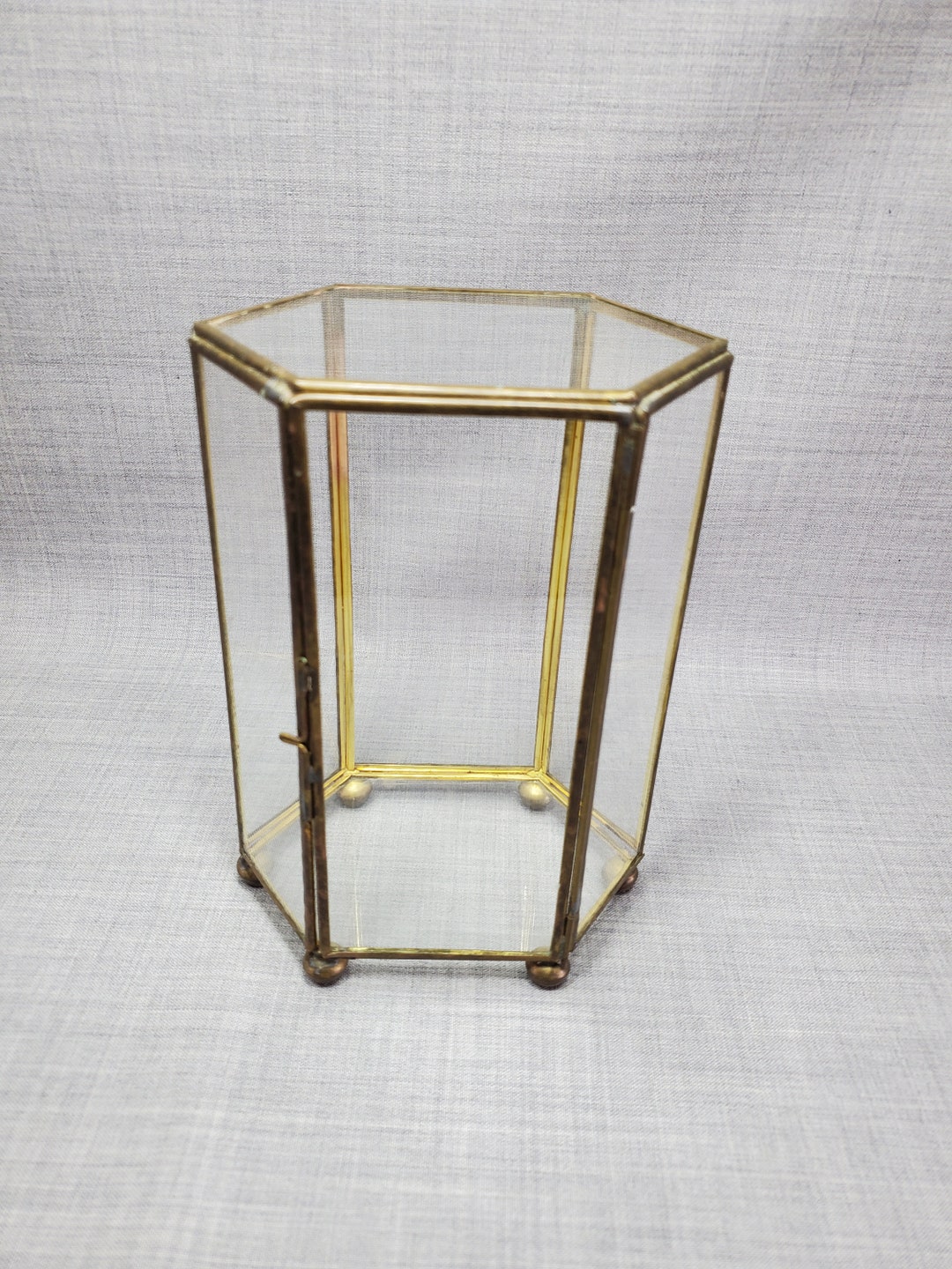 Vintage Glass Display Cabinet, Glass Display Case, Mini Glass Green ...