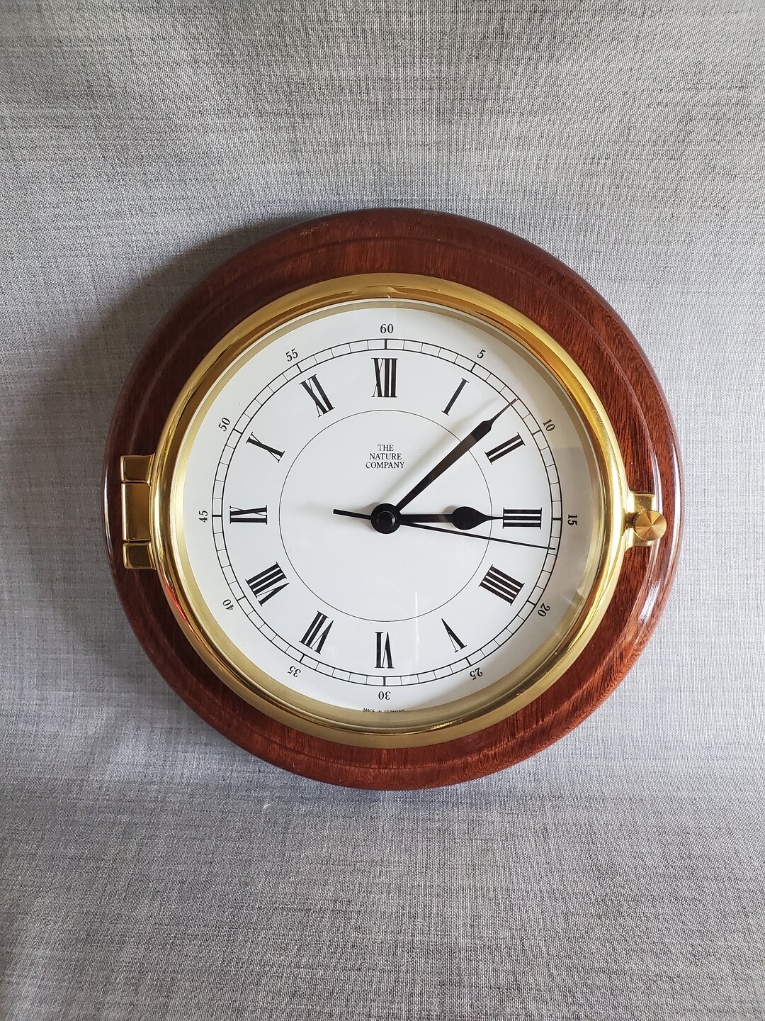 Brass and Wood Quartz Naval Wall Clock, 8 1/4 In. Brass Naval Clock - Etsy