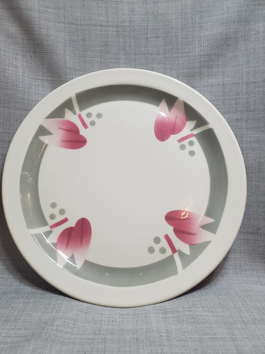 Vintage Wallace China Platter, Vintage Pink & Gray Wallace China ...