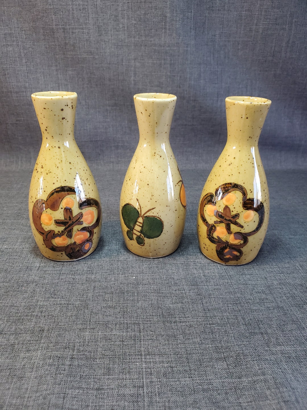 Set of 3 Vintage Japanese Saki Decanters, Saki Carafe, Japan Saki ...
