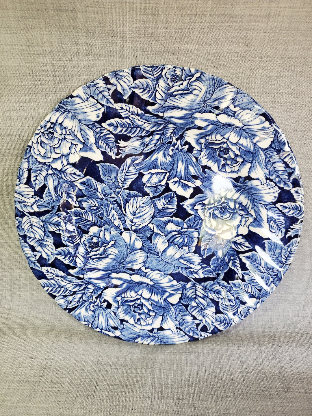 Angleterre Blue and White Rose Dinner Plate, Pier 1 Angeterre Blue and ...