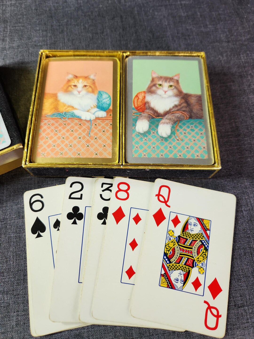 Vintage 2 Deck Congress Cats Playing Cards, Vintage Card Game, Vintage ...