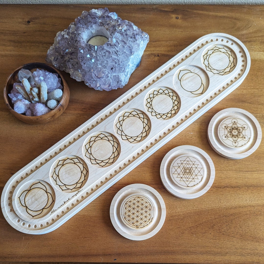 Bundle: Chakra Mala Board & 3 Bracelet Trays Measure and Count Beads ...