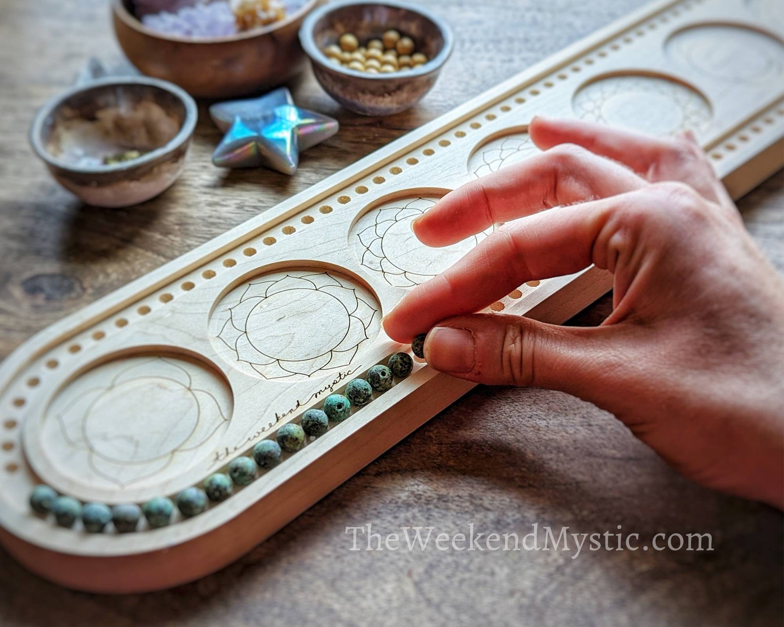 Solid Wood Chakra Mala-making Board Counts 108 Beads FOR - Etsy