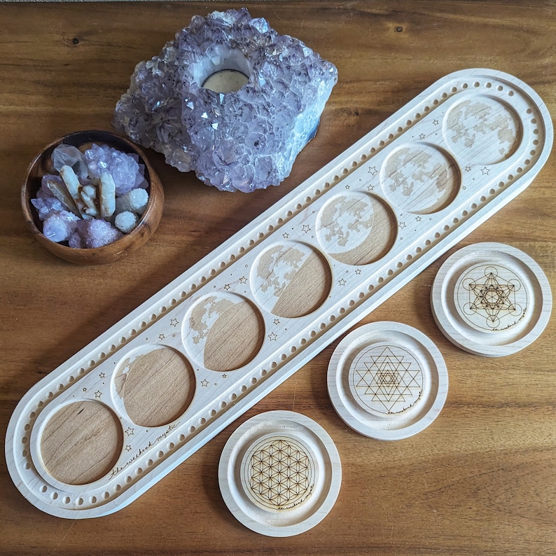 Bundle: Moon Phase Mala Board & 3 Bracelet Trays | They Measure and ...