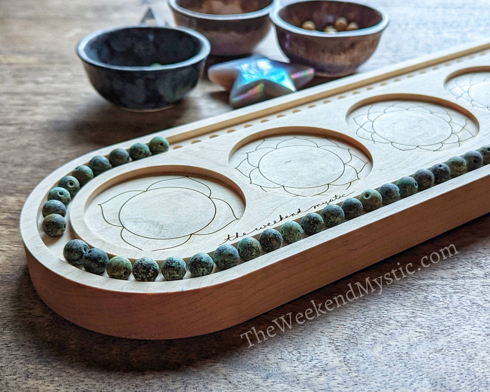 Solid Wood Chakra Mala-making Board - Counts 108 Beads FOR You! - Etsy