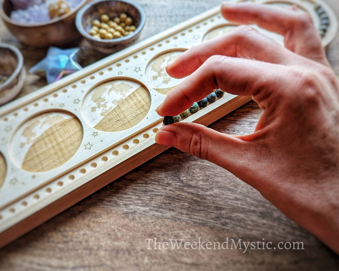 Solid Wood Moon Phase Mala Design Board - Counts 108 Beads for You! - Etsy