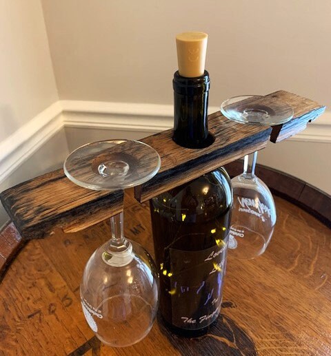 Finger Lakes Rustic Wine Bottle/glass Display - Etsy