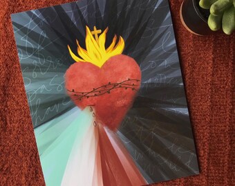 Jesus Sacred Heart Divine Mercy Christian Roman Catholic Print Poster ...