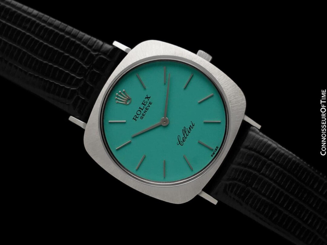 1971 Rolex Cellini Vintage Mens Handwound TV Watch With Tiffany Blue ...