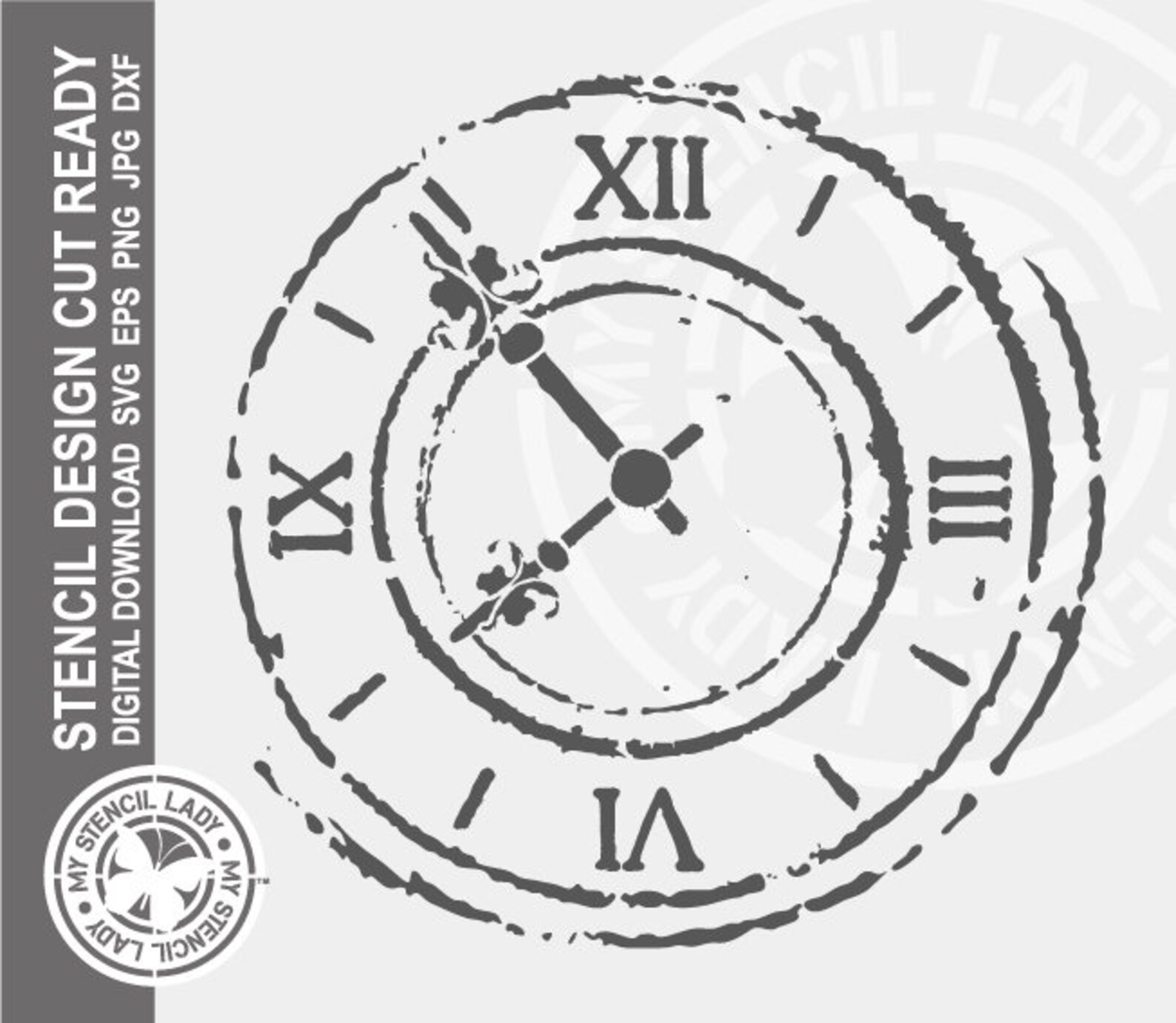 Clock 209 Stencil Digital Download Laser Cricut Cut Ready Design - .svg ...