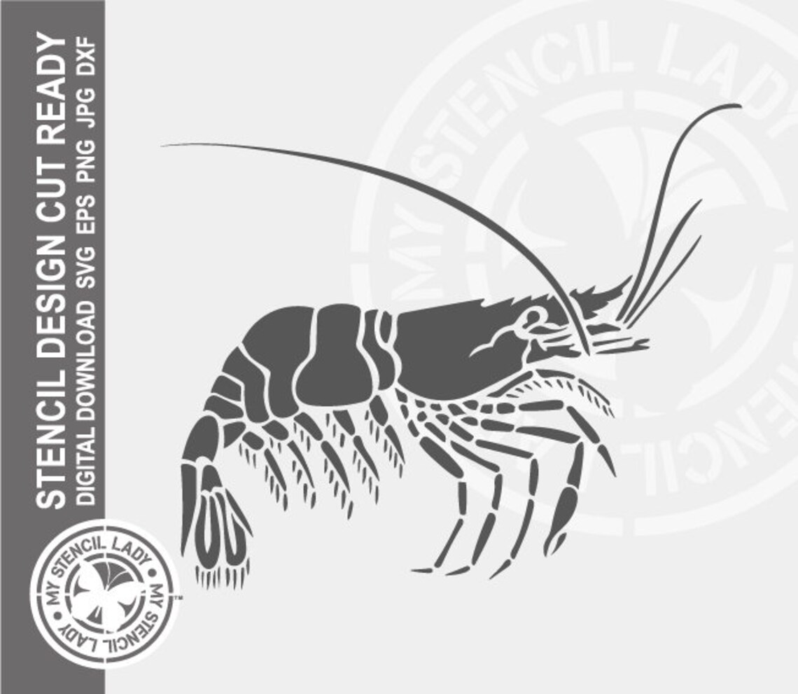 Prawn Ocean Animals Sea Creatures 1763 Stencil Digital | Etsy