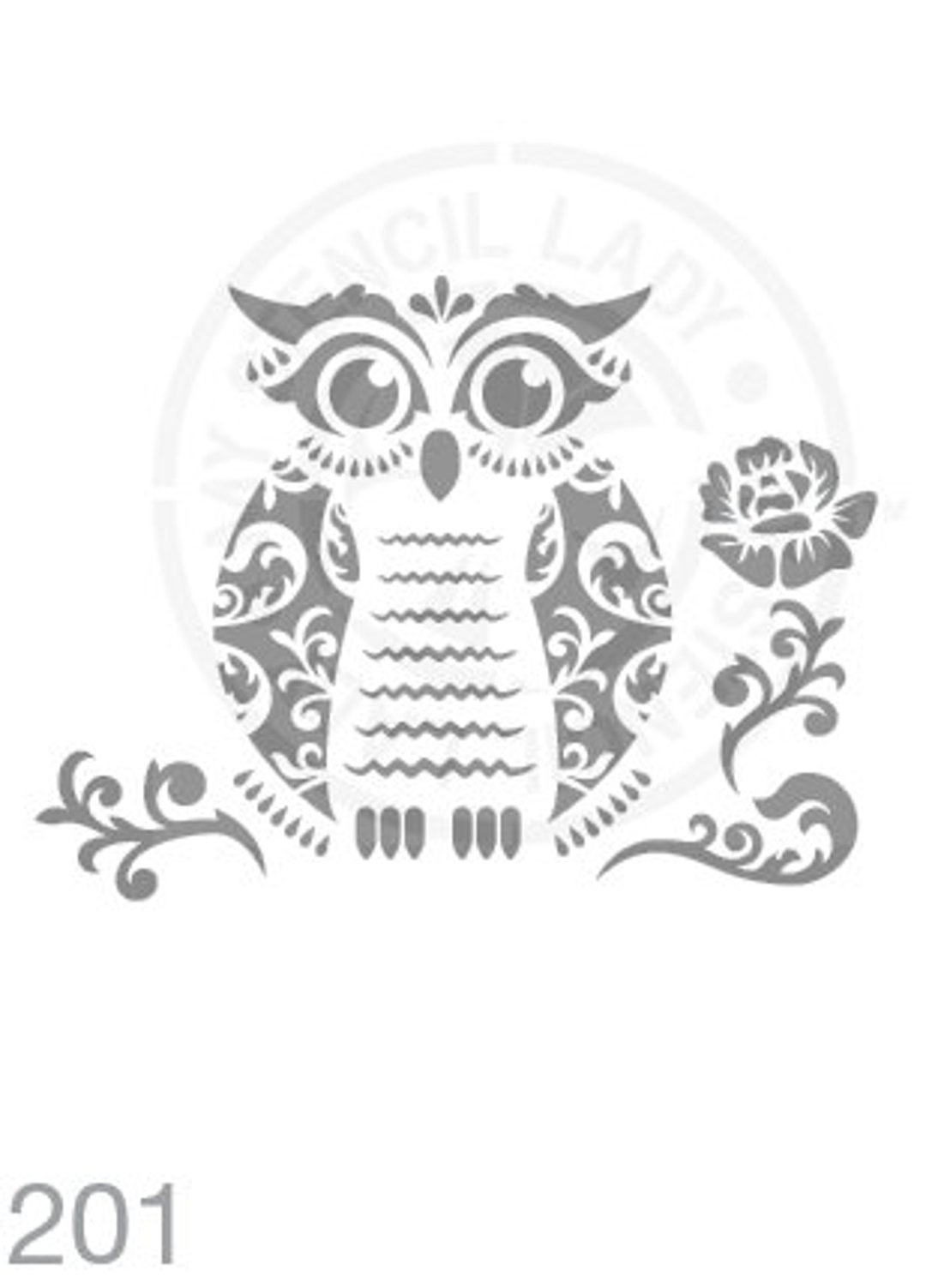 Owl Floral Stencil #201 Design Australian Reusable Art, Craft ...