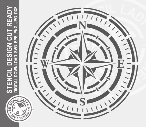 Compass 1735 Stencil Digital Download Laser Cricut Cut Ready | Etsy